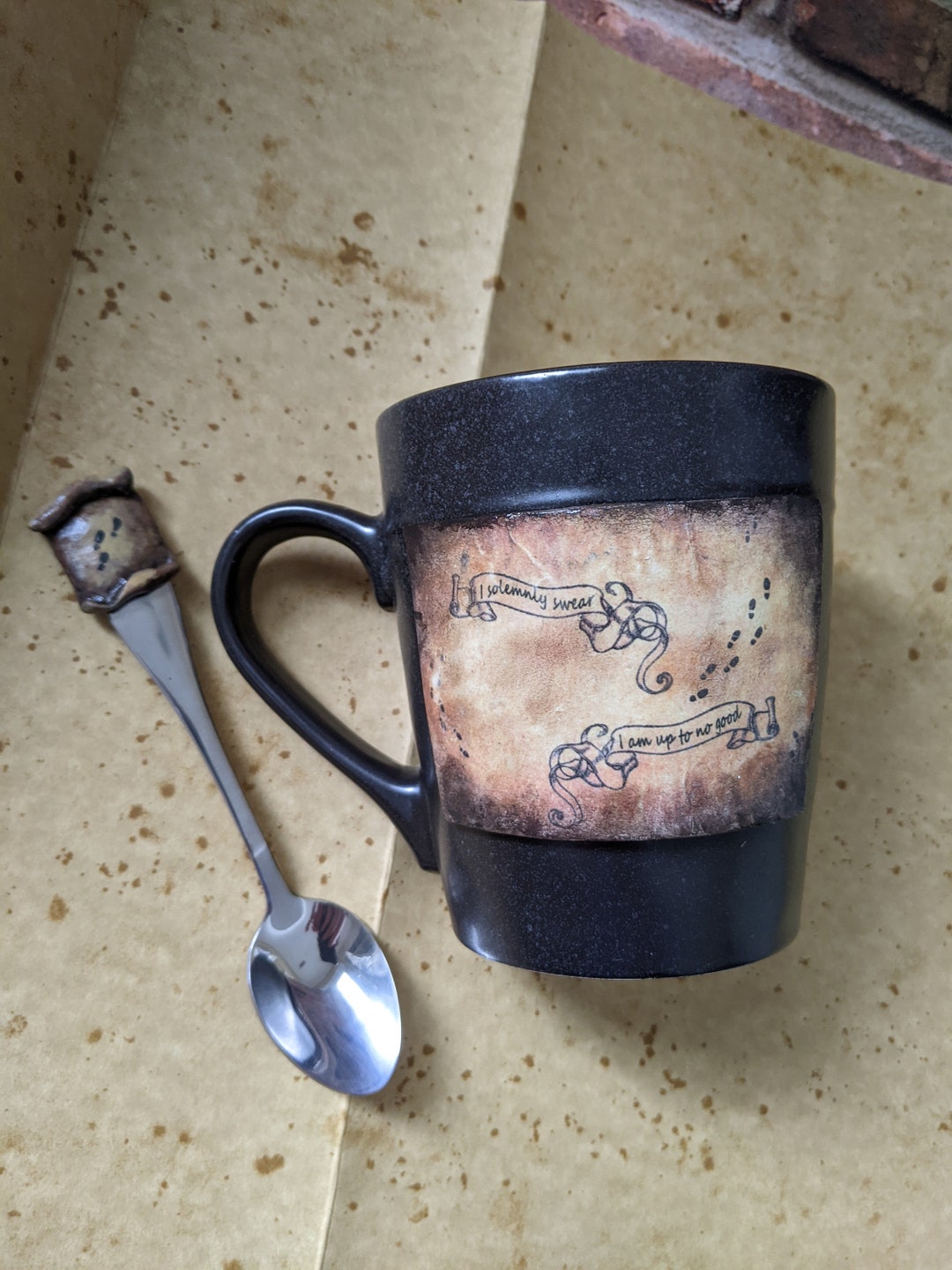 Parchment Mug and Spoon Set - Etsy