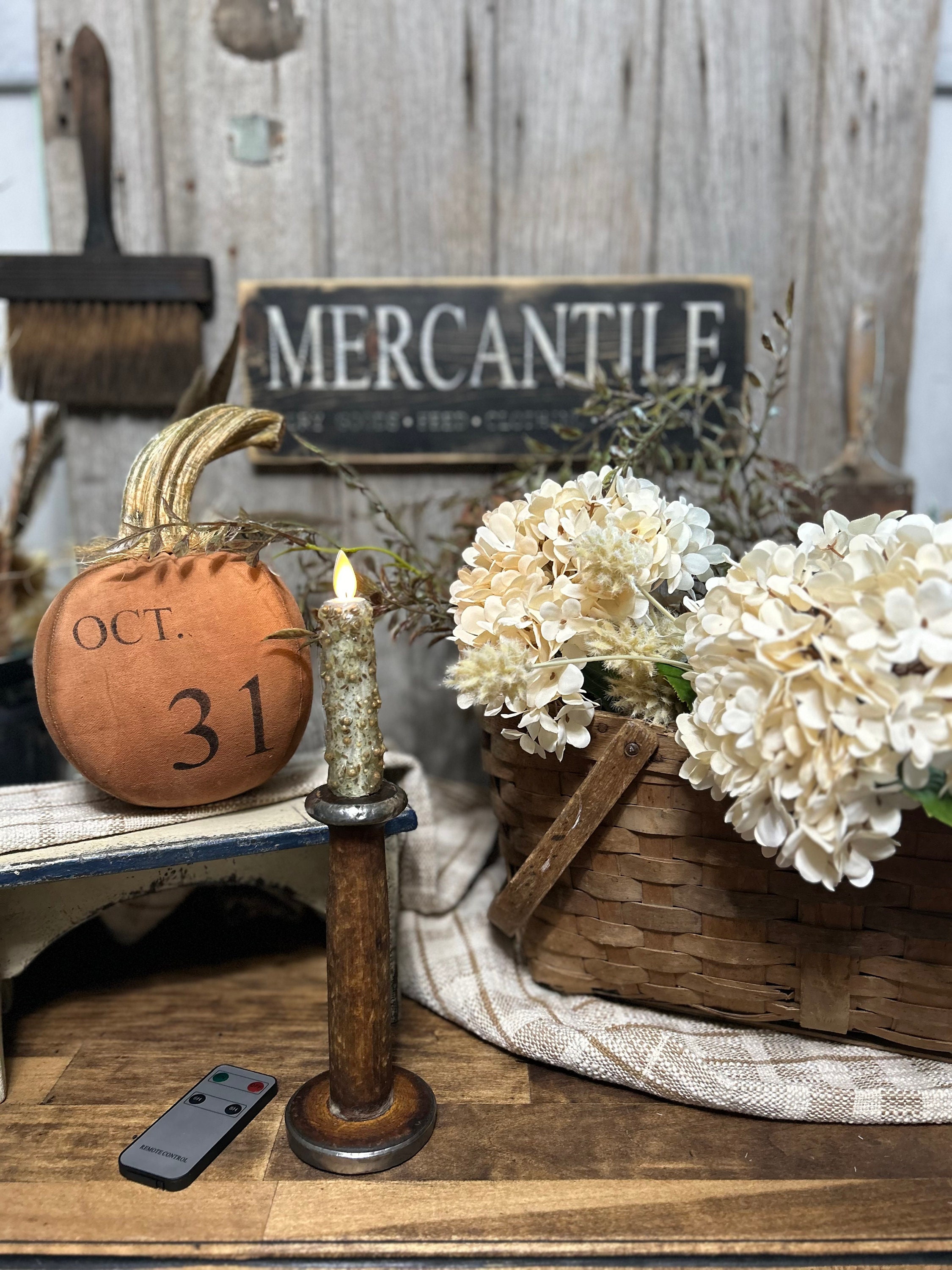 Vintage English Spool Candlestick No. 1 Primitive Spool Light Antique ...