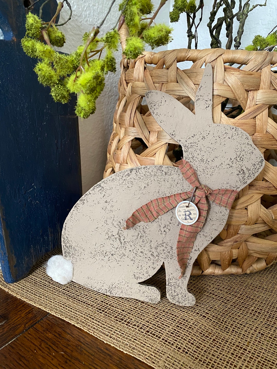 Wooden Rabbit, Wooden Easter Bunny, Rustic Wood Bunny, Primitive ...