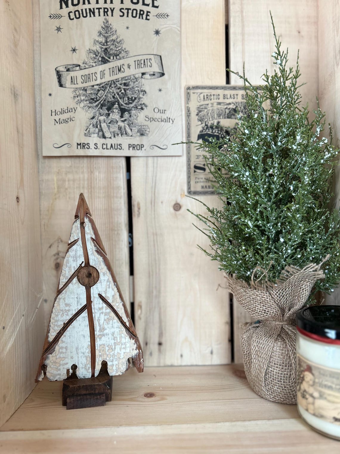 Farmhouse Christmas Vintage Christmas Decoration Antique Painted Chippy ...