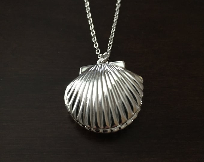 Seashell Locket Shell Locket Shell Necklace Seashell - Etsy