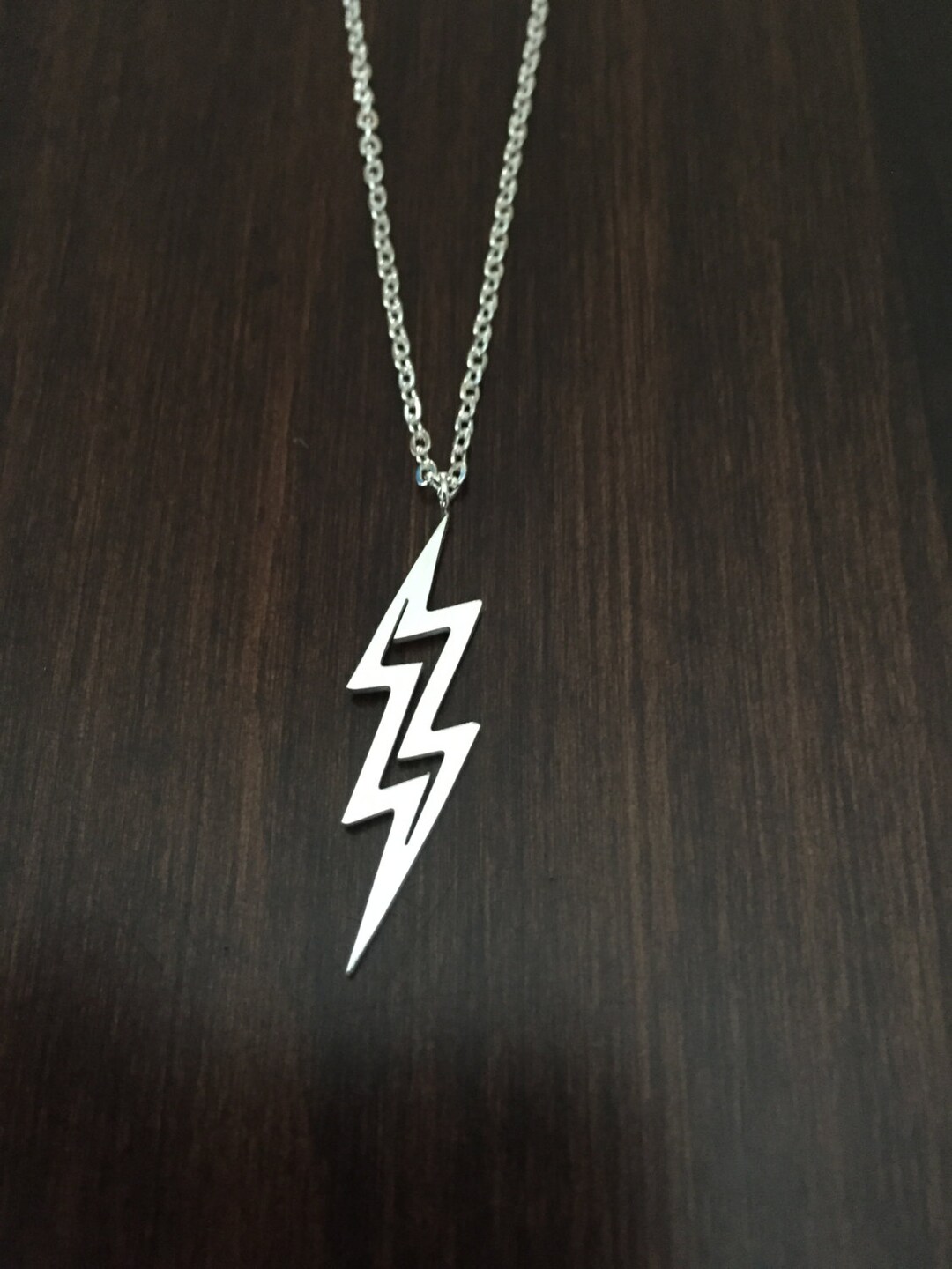 Silver Lightning Bolt Necklace, Lightning Bolt Necklace, Lightning Bolt ...