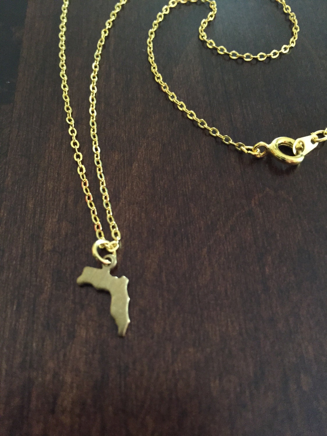 Florida Necklace, Florida, Gold Florida Necklace, Florida Jewelry ...