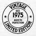 1975 Svg, 1975 Png, 1975 Clipart, 1975 Clip Art, Est 1975 Svg, Est 1975 ...
