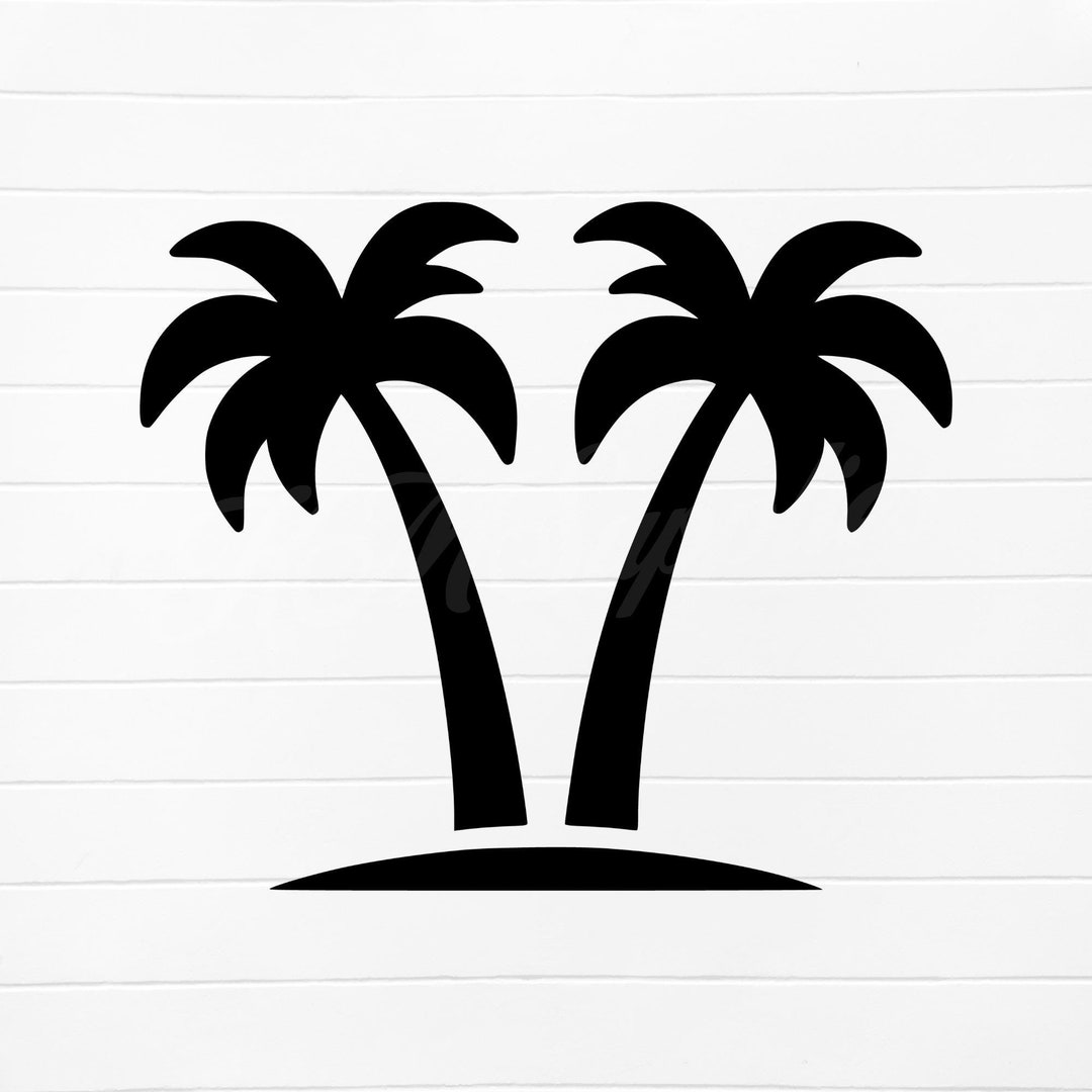 Two Palm Trees Svg, Two Palm Trees, Palm Tree Silhouettes Png, Palm ...