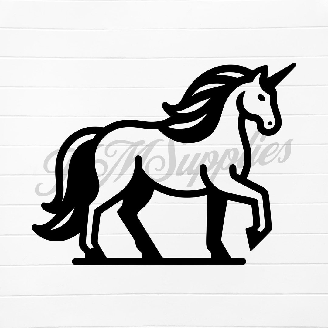 Unicorn Silhouette, Unicorn Silhouette Svg, Unicorn Vector Svg Outline ...