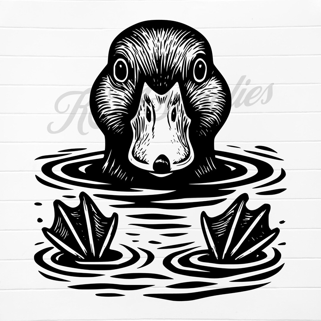 Duck in Water Svg, Duck Clipart Png, Duck Silhouette Images, Lazy Duck ...