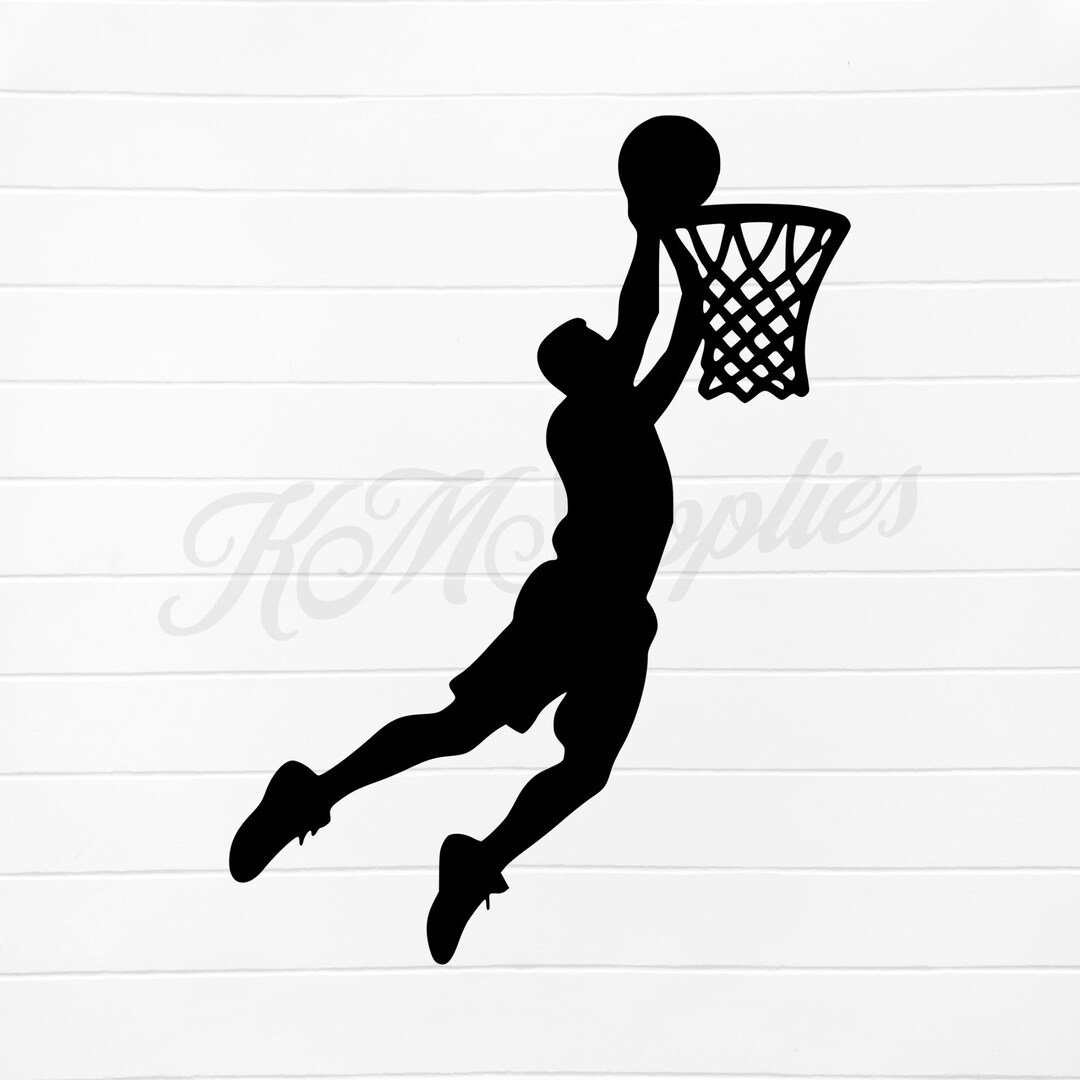 Basketball Player Dunking Svg, Basketball Dunking Png, Silhouette ...