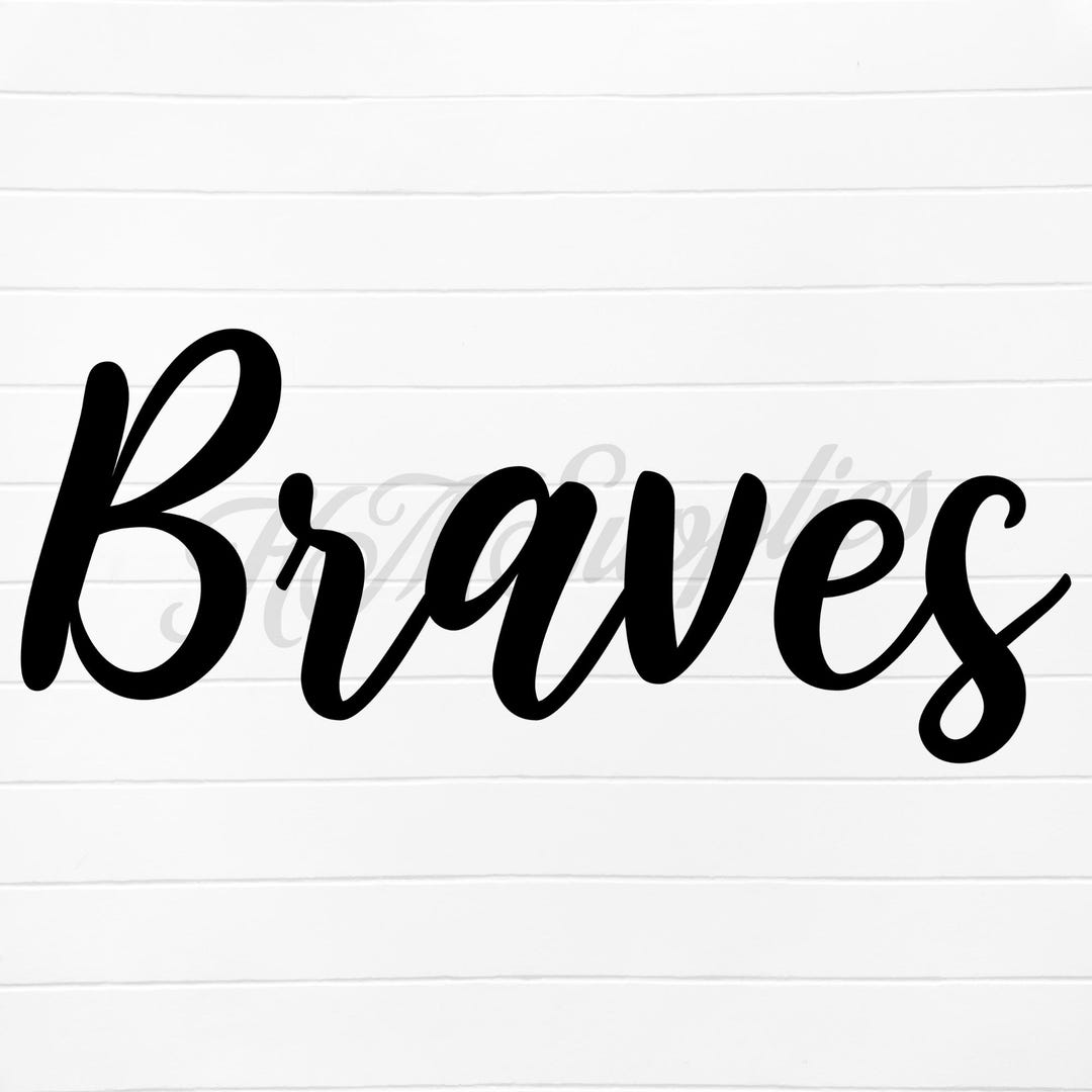 Braves Script Logo Vector, Braves Script Svg, Braves Handwriting Png ...