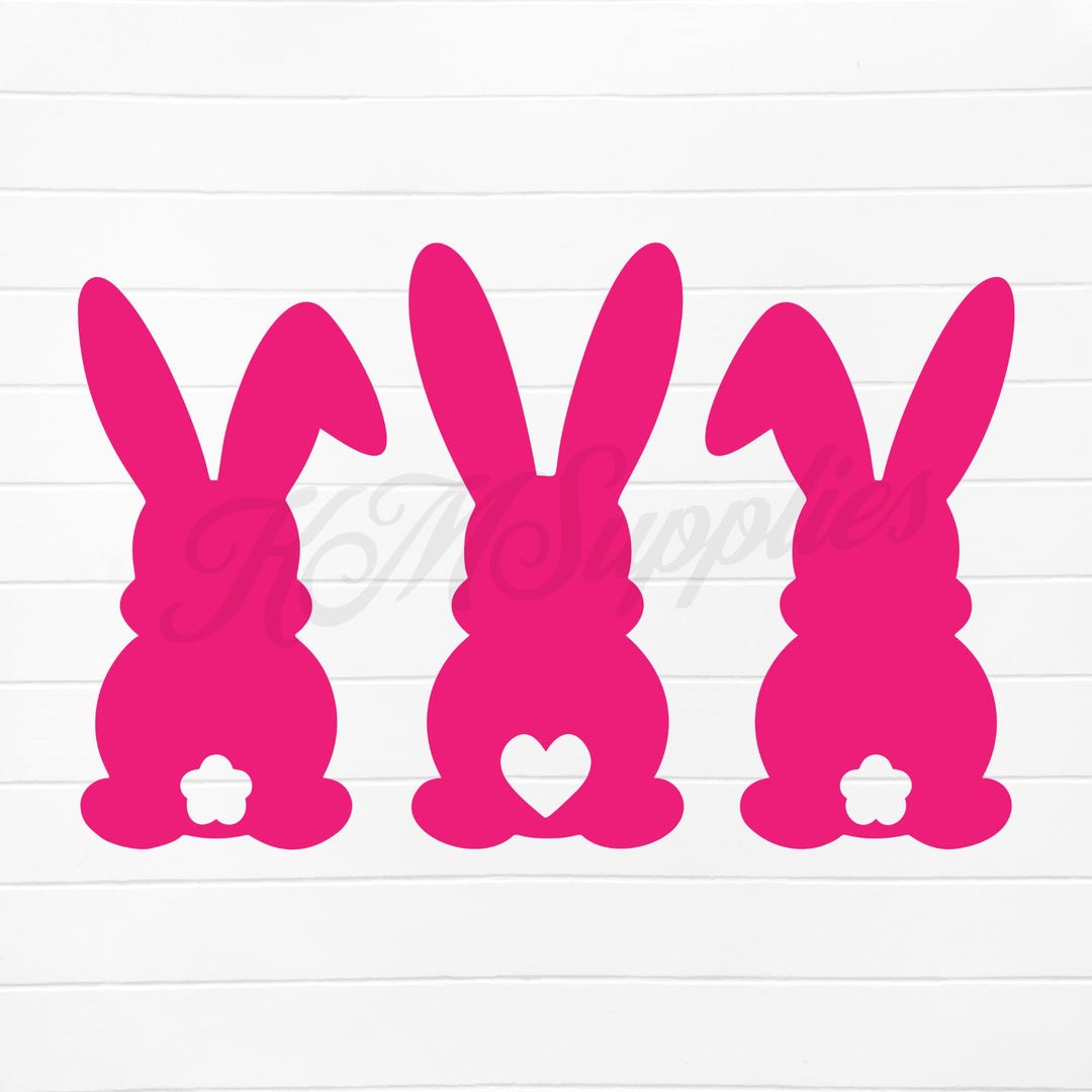 Pink Bunnies Png, Pink Bunnies Svg, 3 Bunnies Png, 3 Bunnies Svg, Svg ...