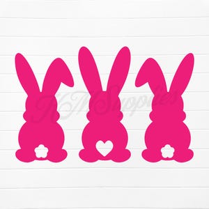 Pink Bunnies Png, Pink Bunnies Svg, 3 Bunnies Png, 3 Bunnies Svg, Svg ...