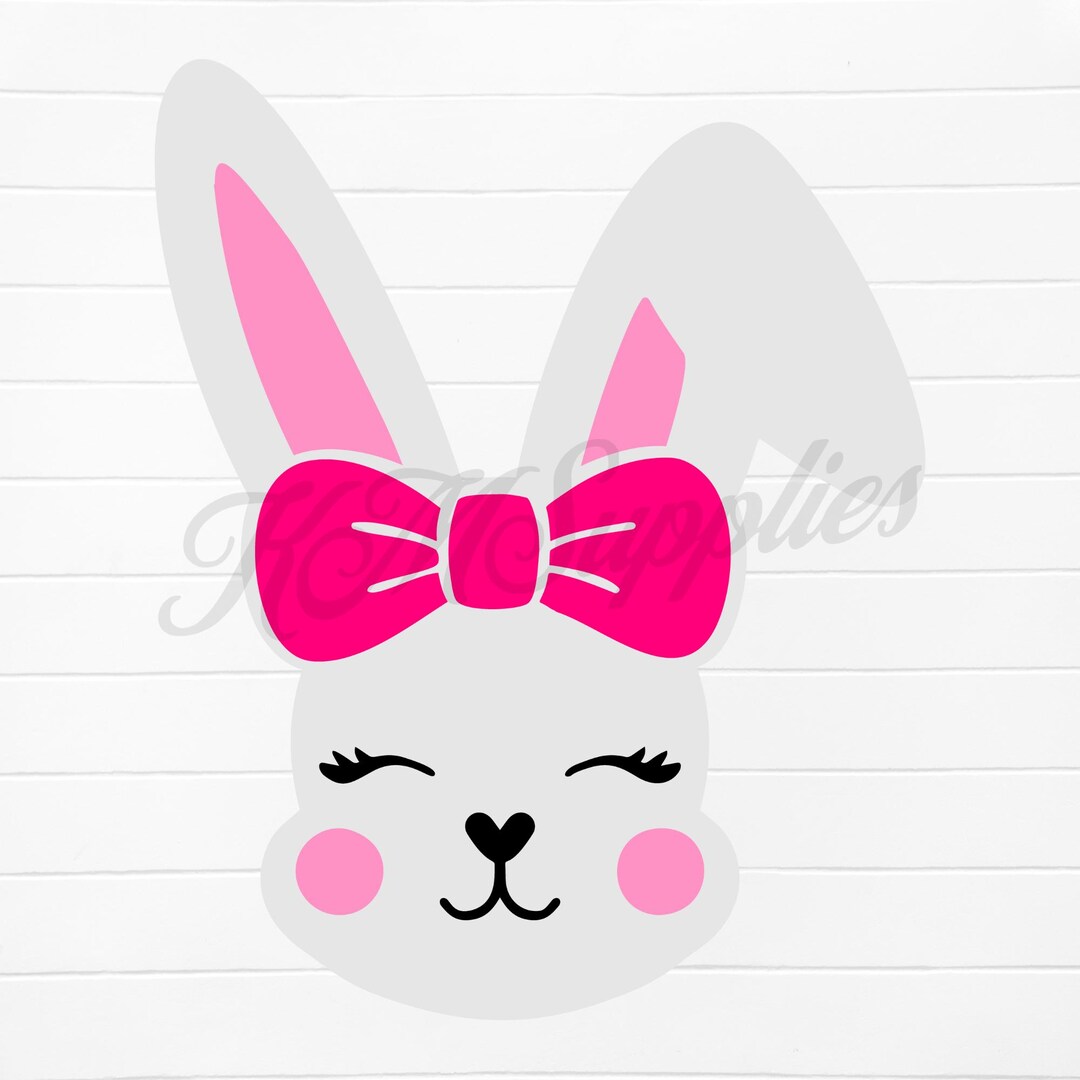 Bunny With Bow Svg, Bunny With Bow Png, Bunny Bow Png, Bunny Bow Svg ...