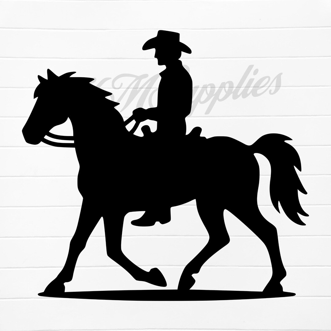 Cowboy on Horse Silhouette Svg, Cowboy on Horse Png, Cowboy on Horse ...