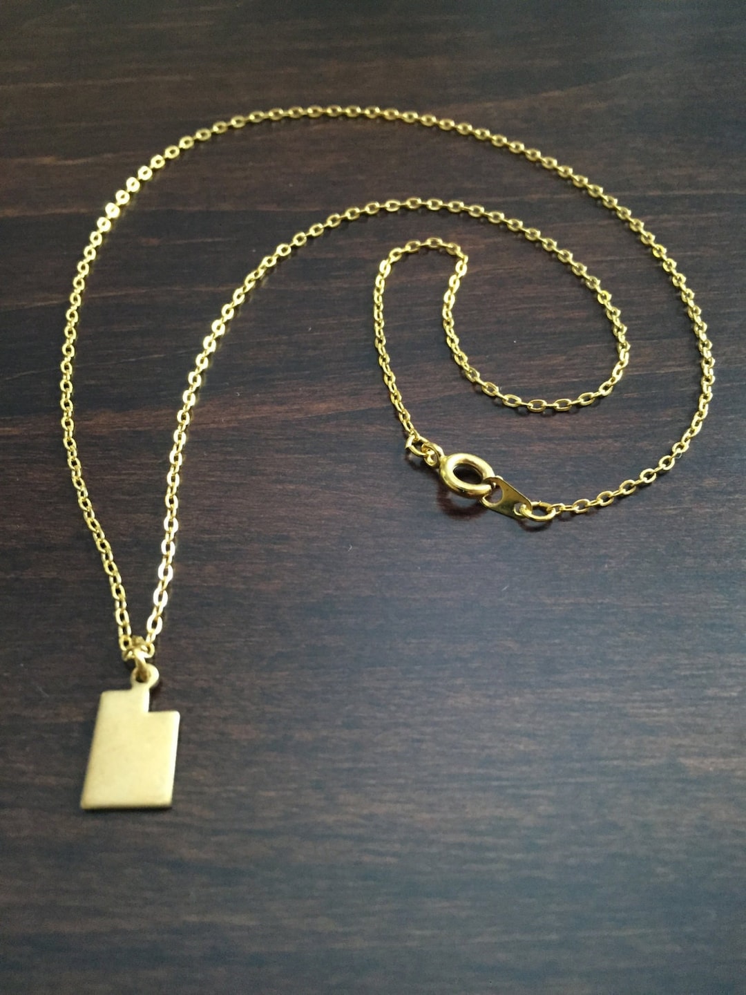 Utah Necklace, Gold Utah Necklace, Utah Necklace Gold, Utah Jewelry ...