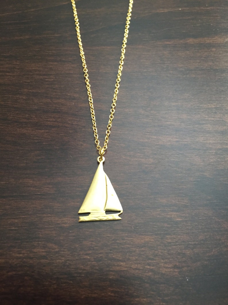 Sail Boat Necklace Sail Boat Boat Necklace Boat Gold Sail - Etsy