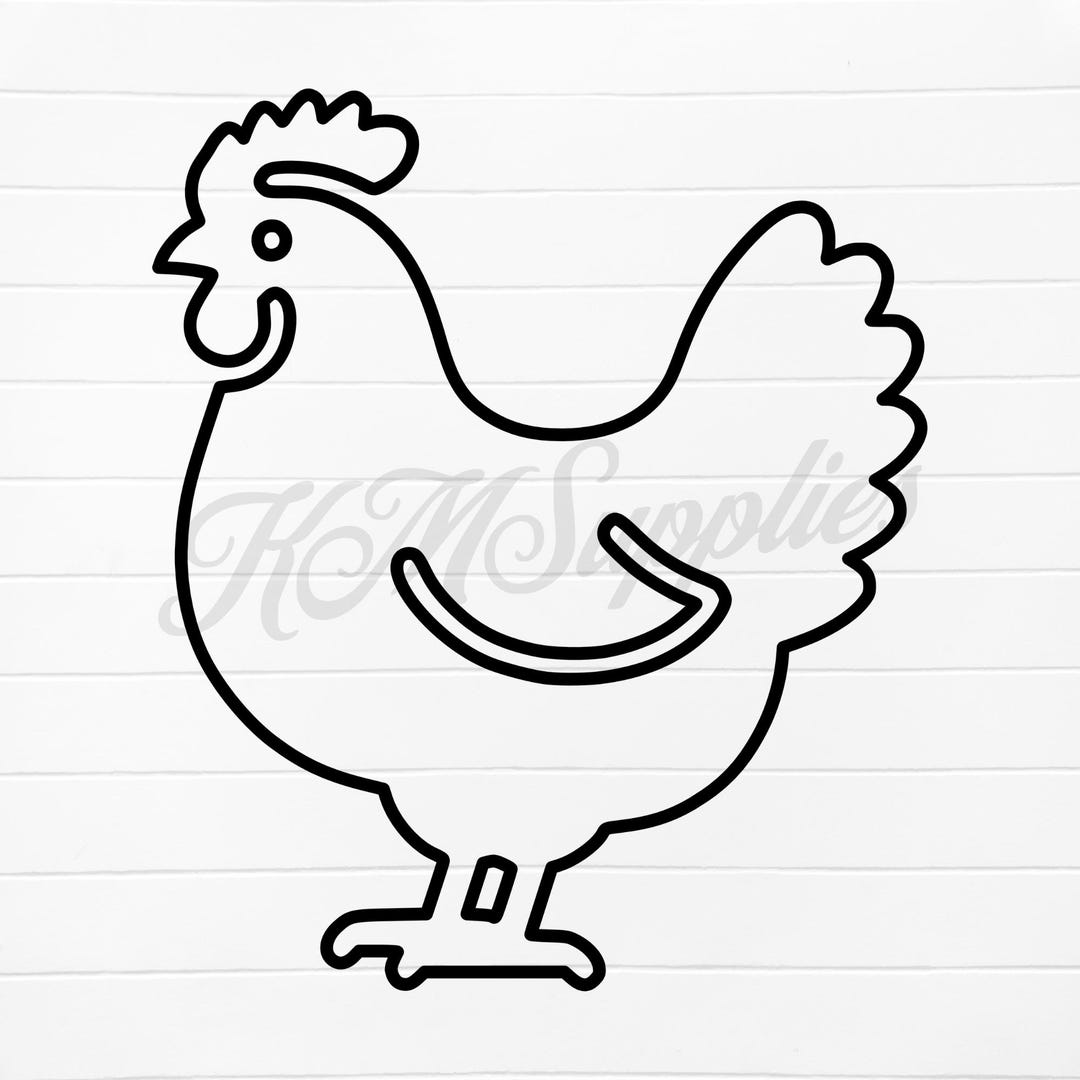 Chicken Outline, Chicken Outline Svg, Kid Chicken Svg, Kid Chicken Png ...