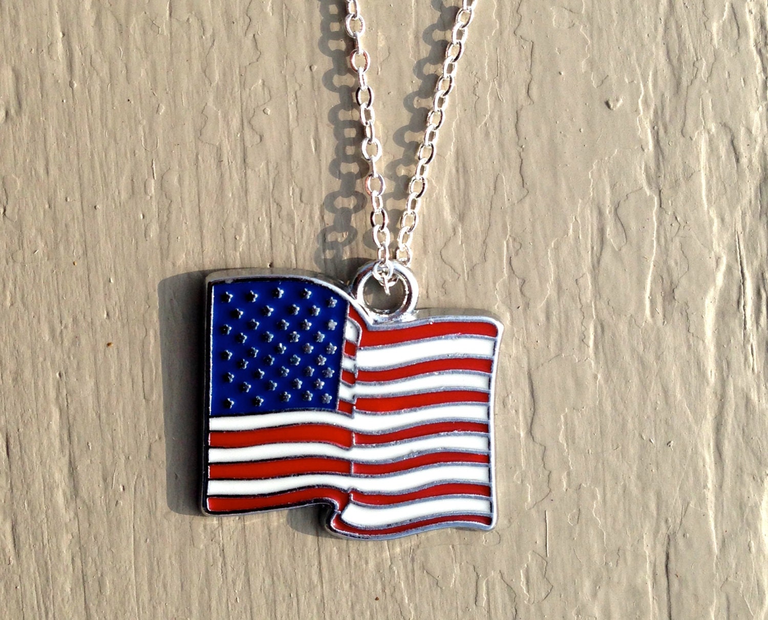American Flag Necklace, American Flag Pendants, United States Flag, USA ...