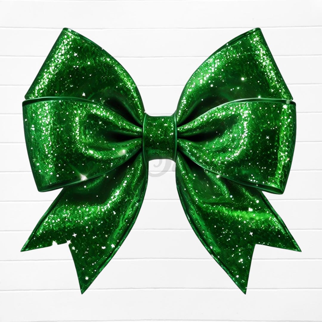 Green Bow Png, Green Glitter Bow Png, Green Bow Digital Download, Green ...