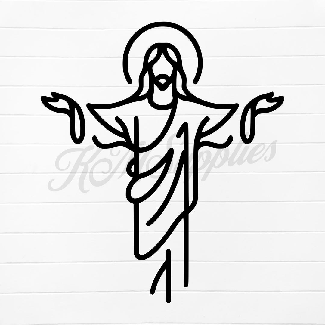 Jesus Line Art Svg, Jesus Line Art Png, Jesus Line Art File, Jesus Line ...