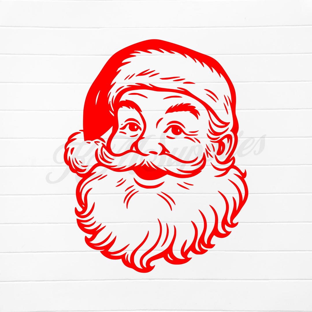 Vintage Santa Face Png, Retro Santa Svg, Retro Santa Head Clipart ...