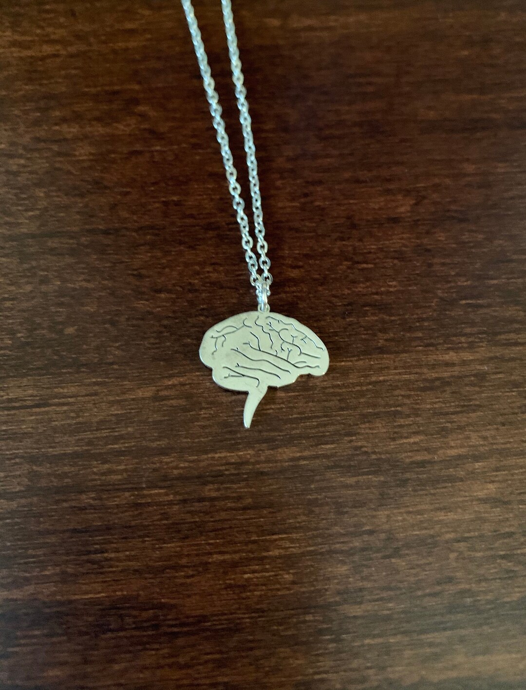 Silver Brain Anatomy Necklace, Brain Necklace Silver, Brain Necklace ...