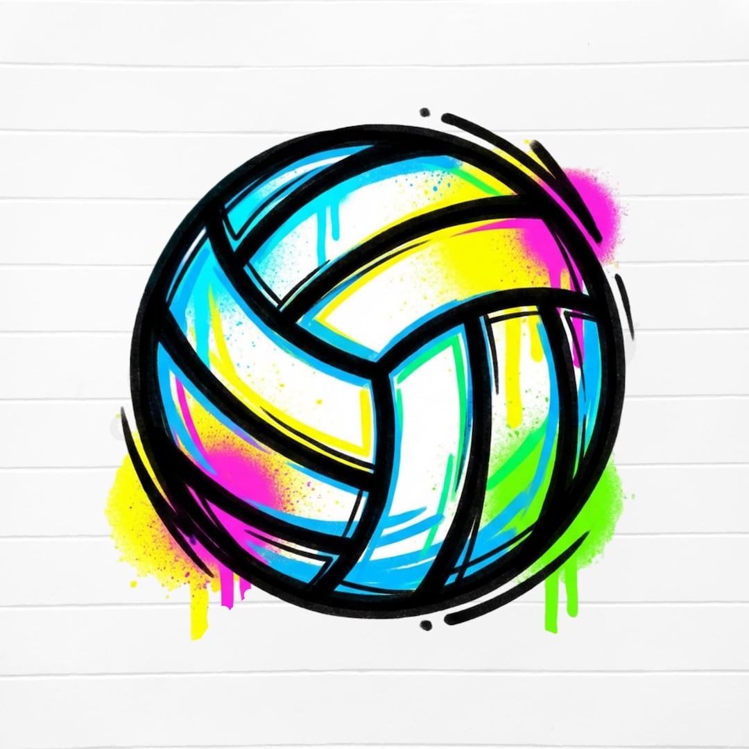 Colorful Volleyball Png, Cool Volleyball Png, Volleyball Sublimation ...