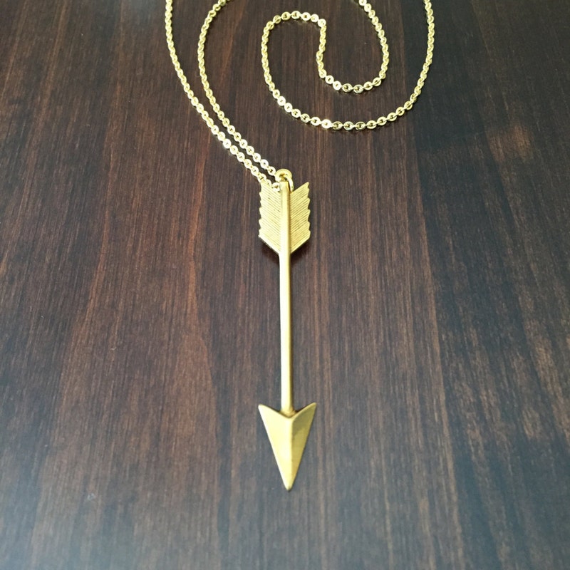 Gold Arrow Necklace - Etsy