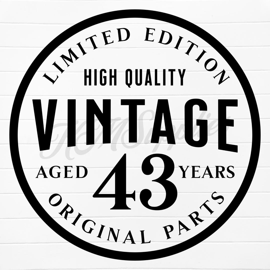 43rd Birthday Svg, 43rd Birthday Png, 43rd Birthday, 43rd Bday, 43 ...