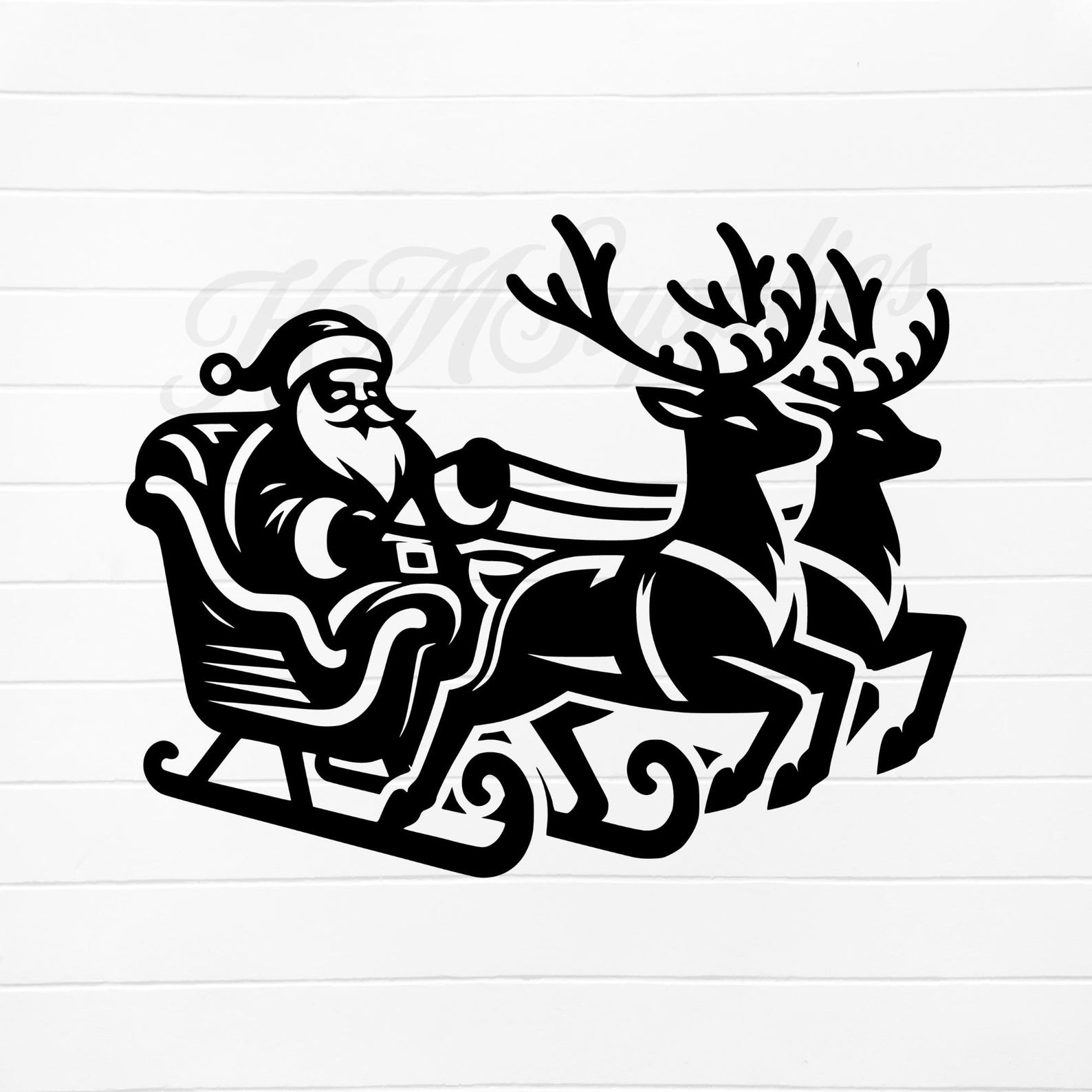 Flying Santa Png, Flying Santa Svg, Flying Santa With Reindeer Vector ...