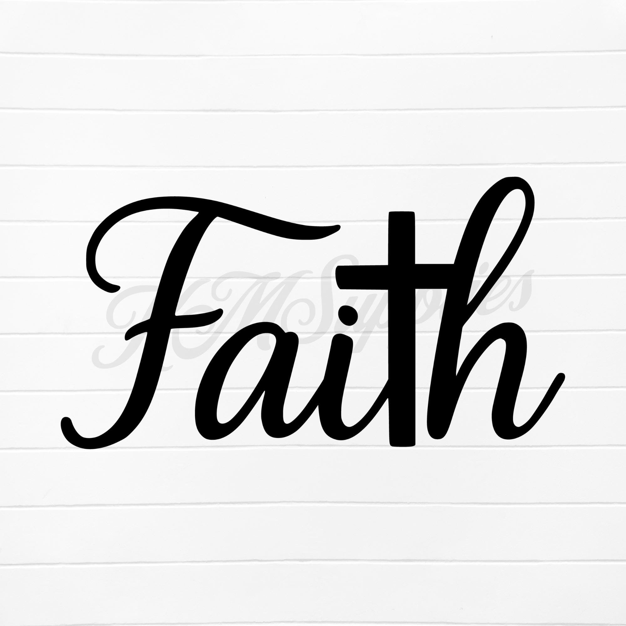 Faith Svg Png, Cursive Faith Cross Png, Faith Svg Download, Faith With ...