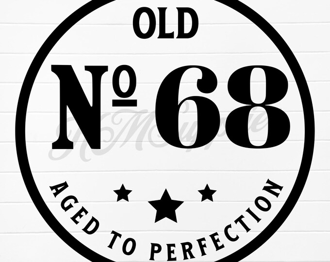 Happy 68th Birthday SVG - Elegant Script Cake Topper Design - Cricut ...