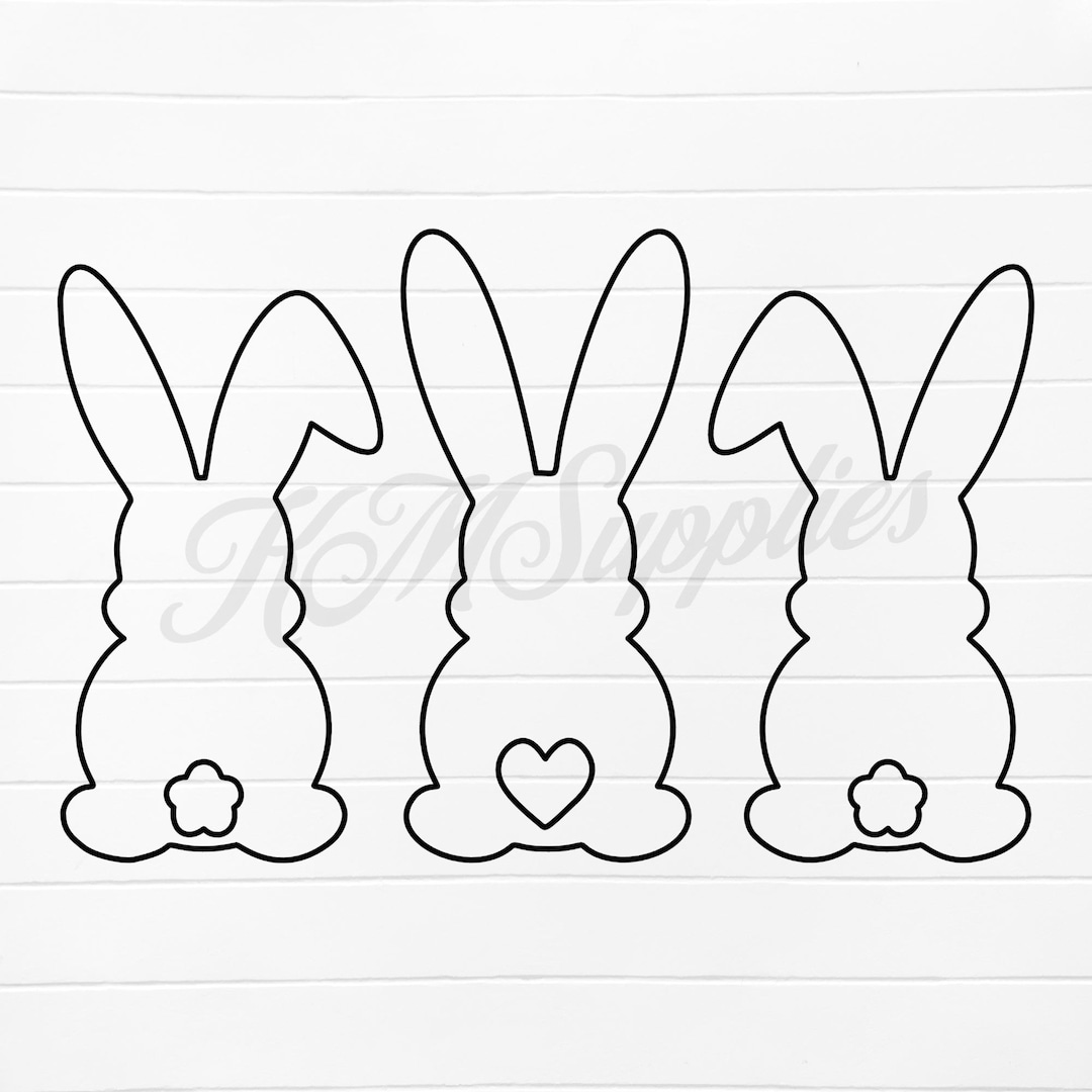 3 Bunnies Png, 3 Bunnies Svg, Bunny Outline Svg, Bunny Outline Png ...