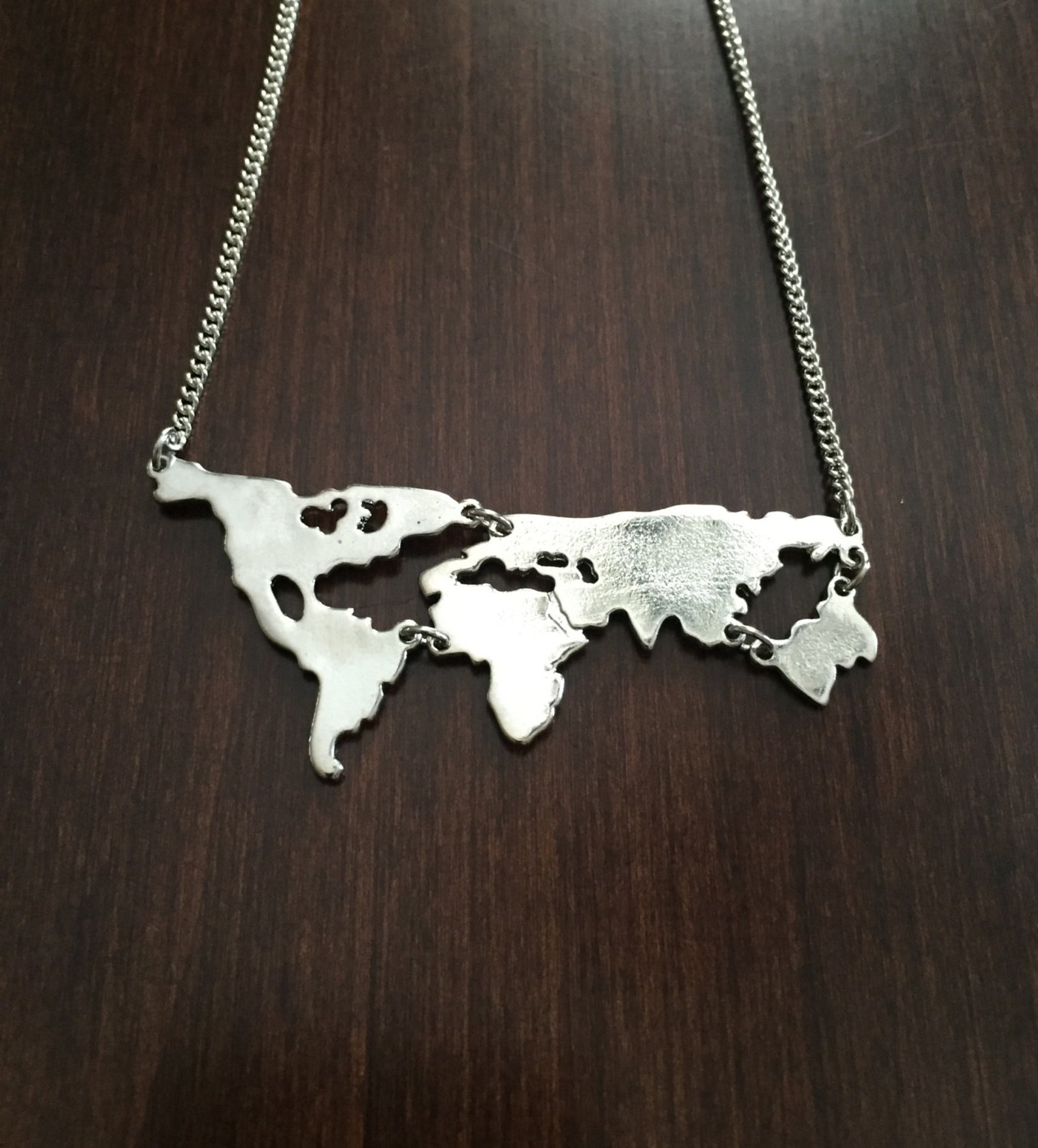 World Map Necklace World Necklace World Jewelry World Map - Etsy