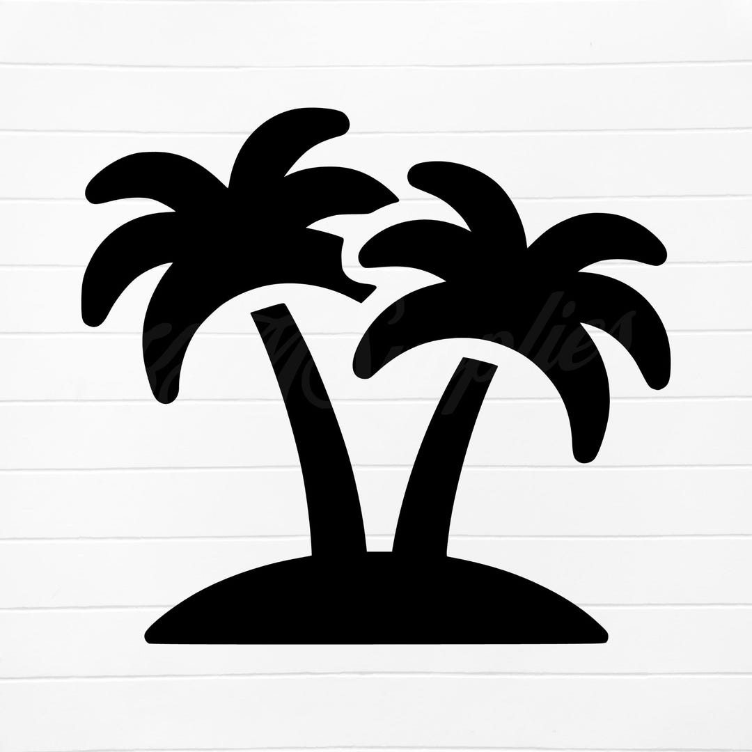 Two Palm Trees Svg, Two Palm Trees, Palm Tree Silhouettes Png, Palm ...