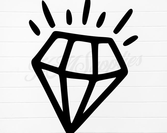 Diamond SVG File, Diamond Clipart, Diamond DXF, Diamond Silhouette ...
