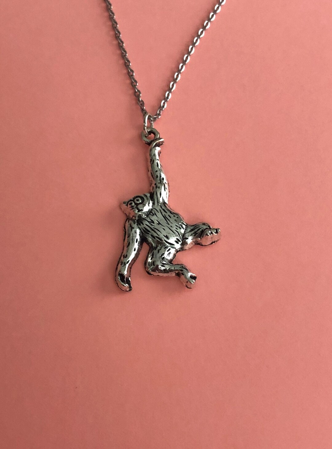 Monkey Necklace, Monkey Jewelry, Monkey Pendant, Monkey Gift, Monkey ...