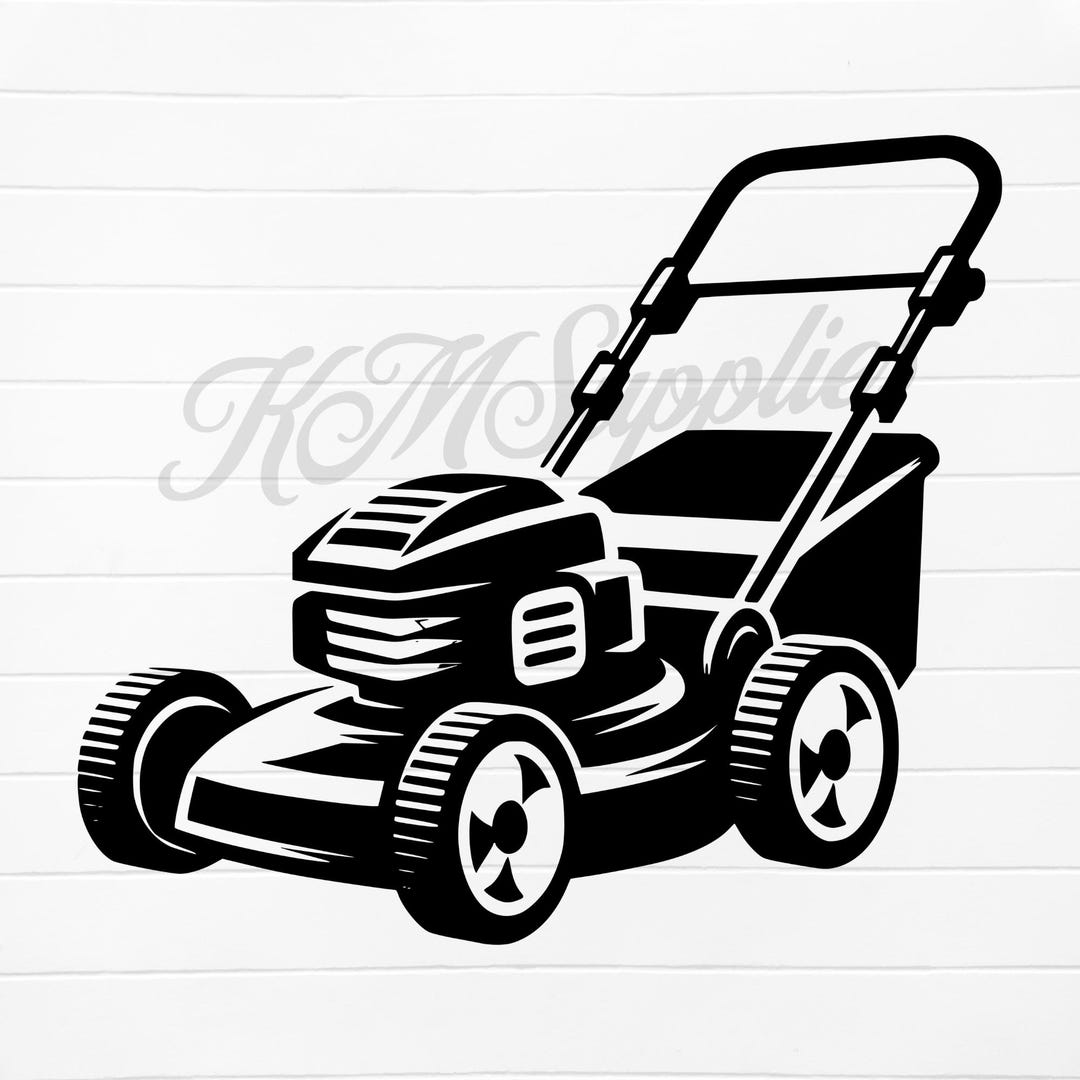 Lawn Mower Silhouette, Lawn Mower Svg Cute, Lawn Mower Png, Lawn Mower ...