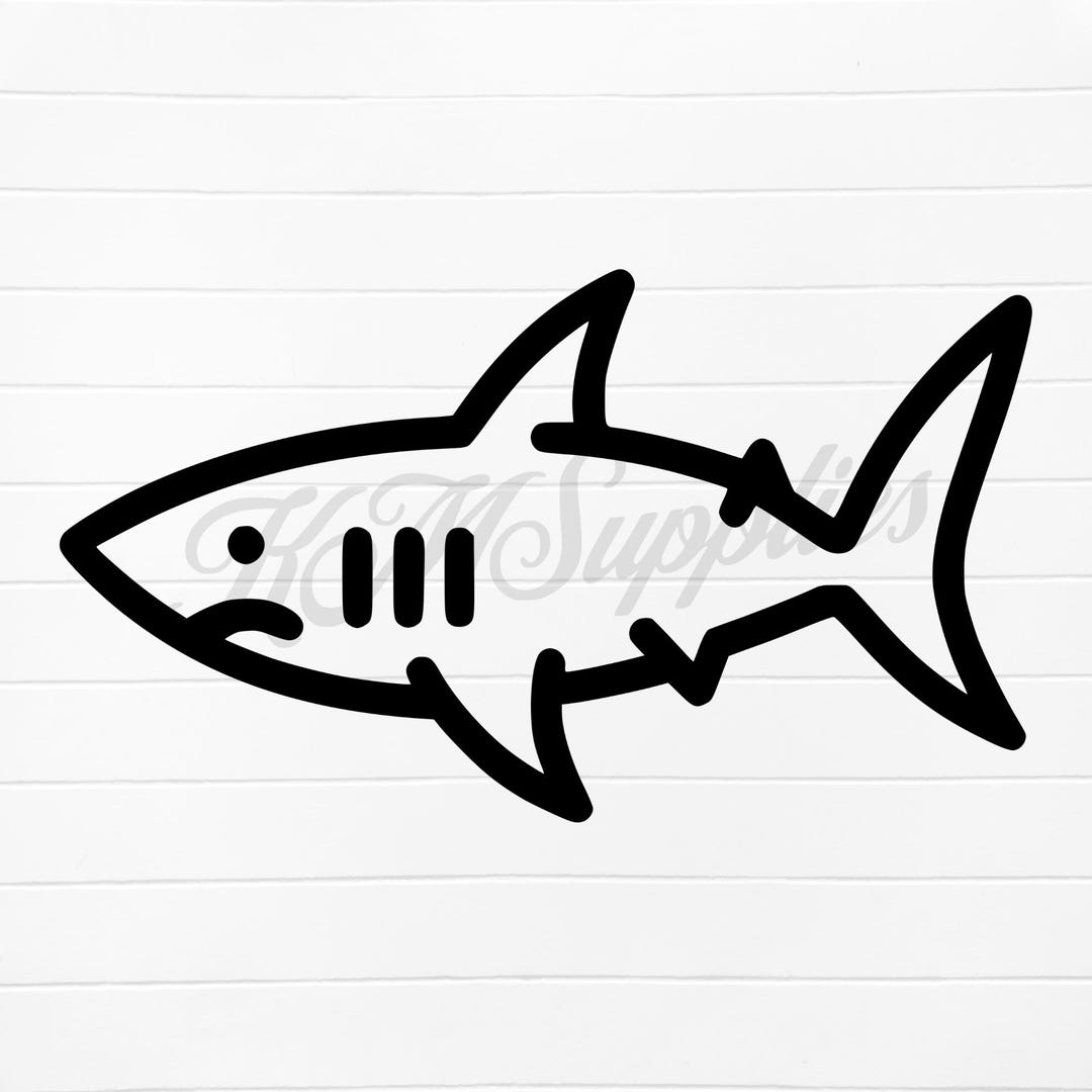 Shark Svg Png, Shark Outline Png, Shark Outline Clipart, Shark Line Art ...