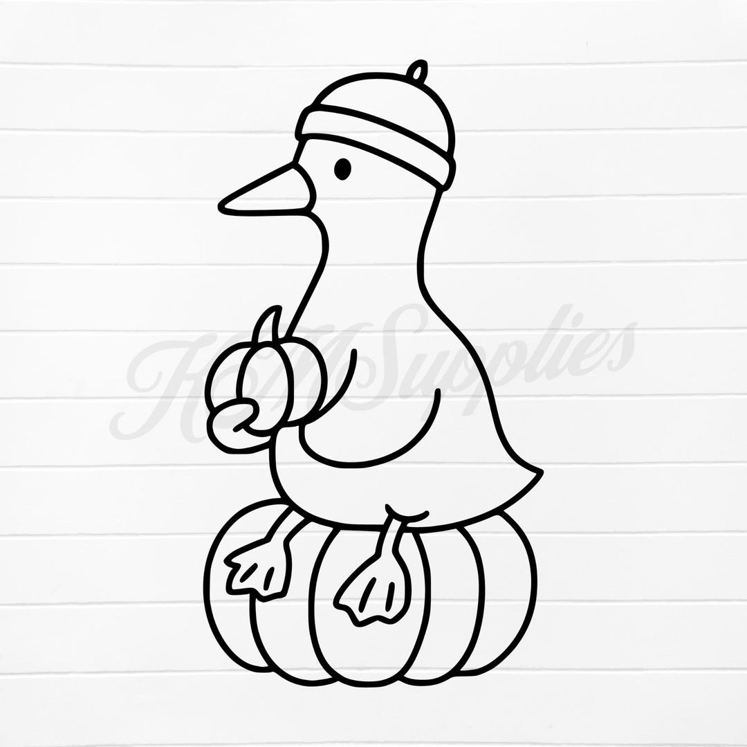 Goose Pumpkin Design, Goose Svg File, Goose Png Designs, Pumpkin Goose ...