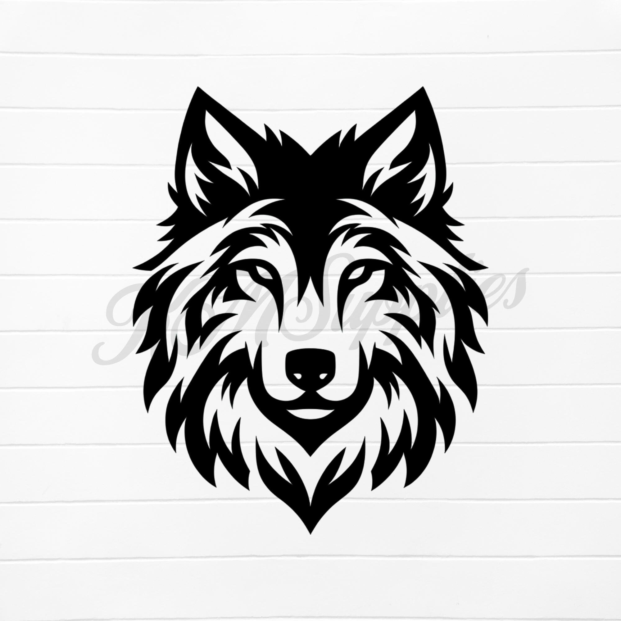 Tête de loup png, tête de loup svg, silhouette de loup, loup silhouette ...