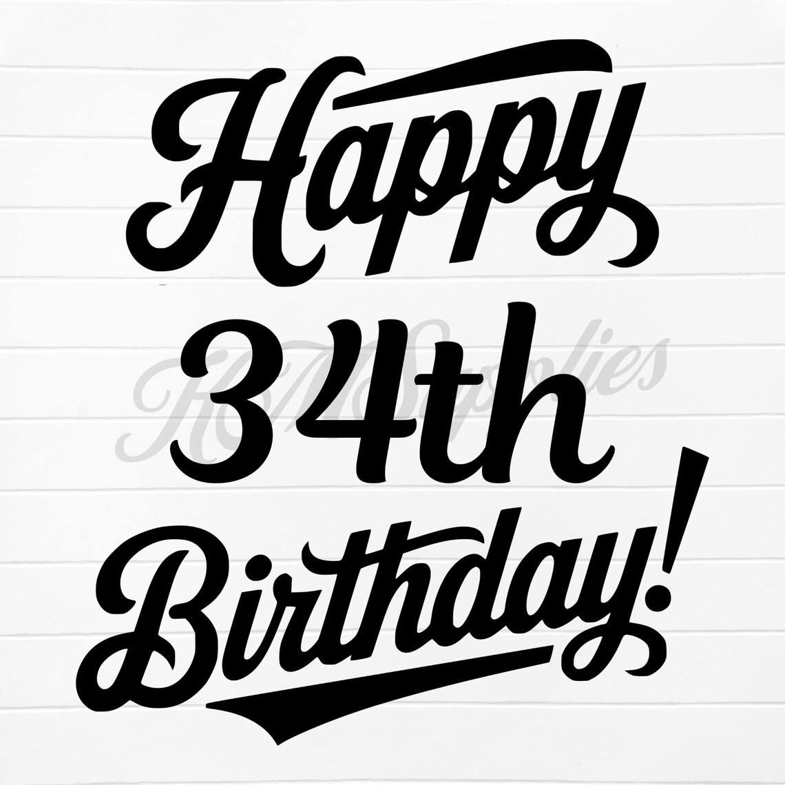 Happy 34th Birthday, 34th Birthday Svg, 34th Birthday Png, 34th ...
