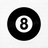 8 Ball Pool Billiard Ball Svg File, 8 Ball Billiard Ball Cut File, 8 ...