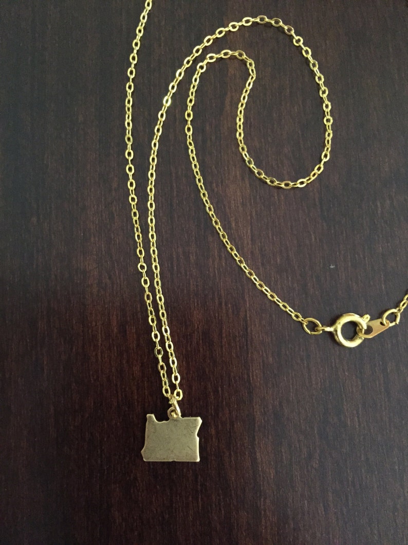 Oregon Necklace Oregon Gold Oregon Necklace Oregon Jewelry - Etsy