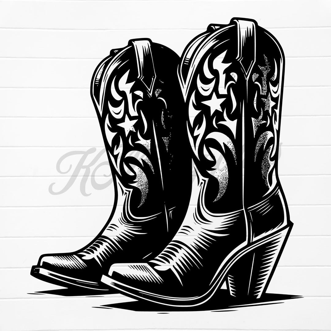 Cowgirl Boots Svg, Cowgirl Boots Png, Cowgirl Boots Clipart, Cowgirl ...