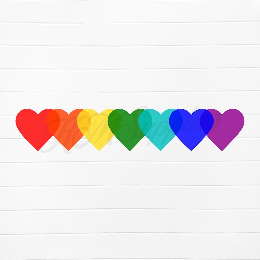 Rainbow Hearts Png, Rainbow Heart Svg, Rainbow Heart Clipart, Rainbow ...