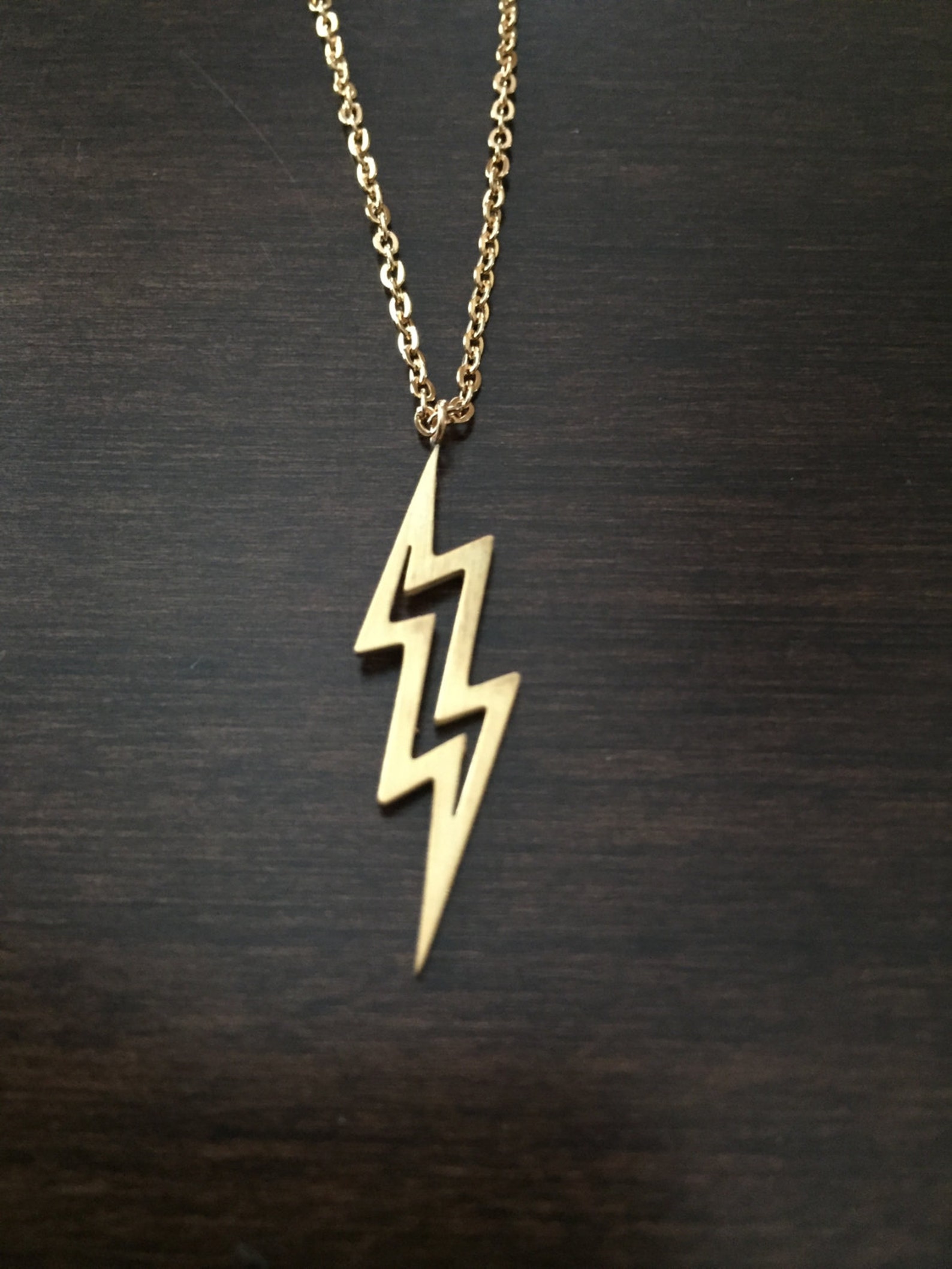 Gold Lightning Bolt Necklace Lightning Bolt Necklace - Etsy