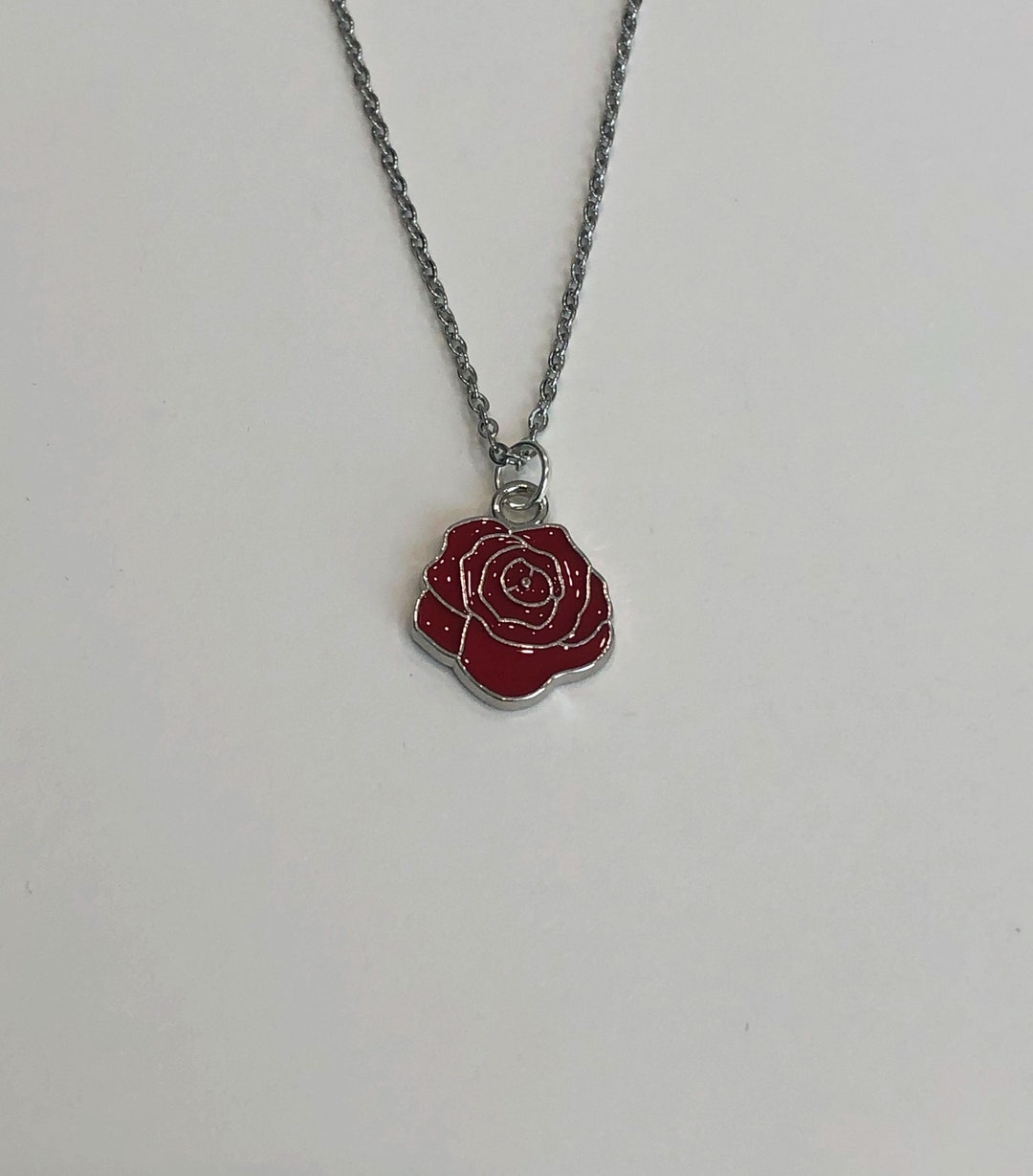 Rose Necklace, Red Rose Necklace, Rose, Rose Jewelry, Rose Pendant ...