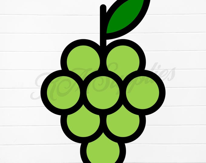 Grapes SVG File - Fruit Vector Images Silhouette Clip Art Grapes SVG ...