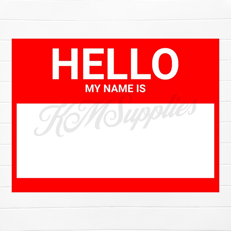 Hello My Name is Nametag - Etsy