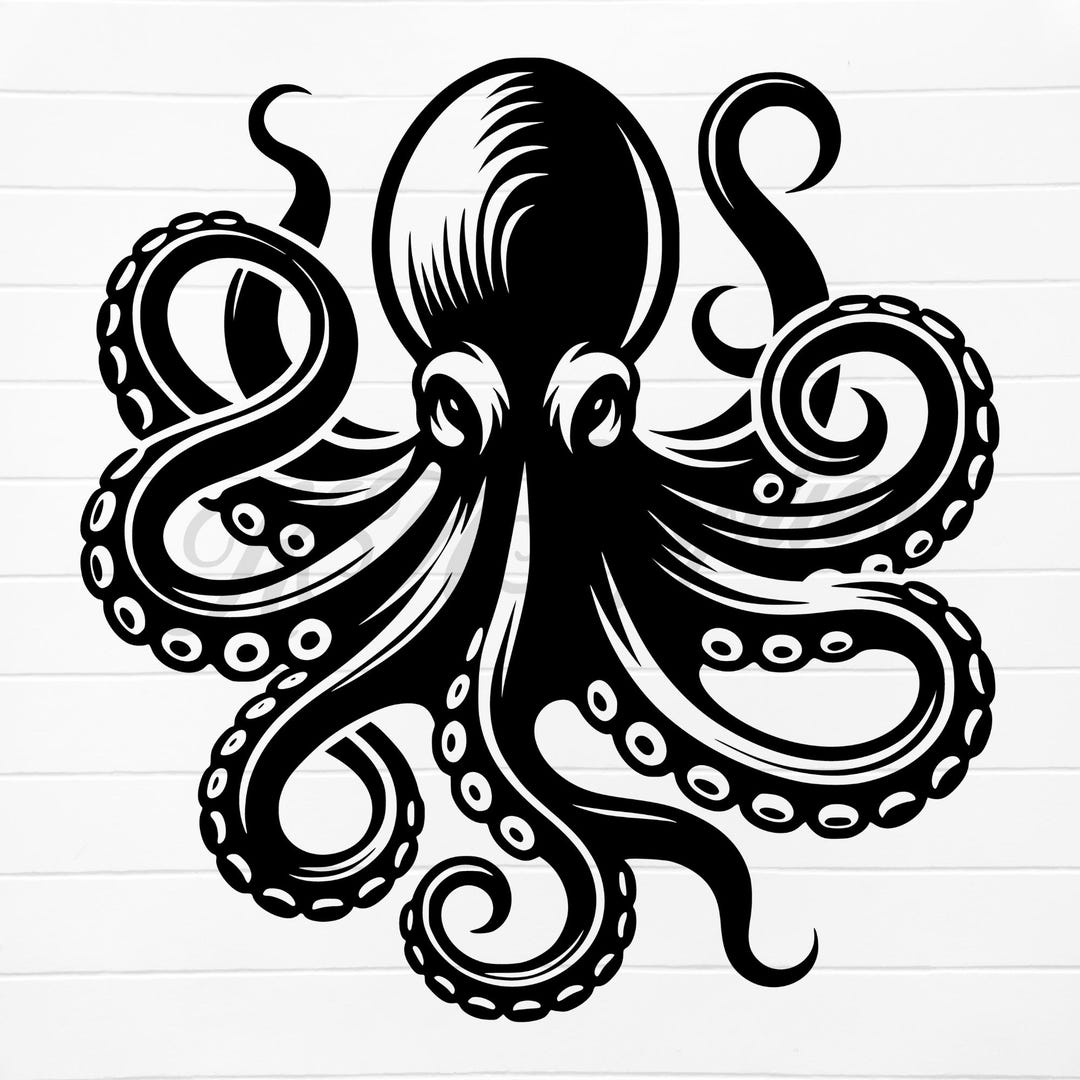 Octopus Png, Silhouette Octopus Svg File, Octopus Silhouette Svg ...